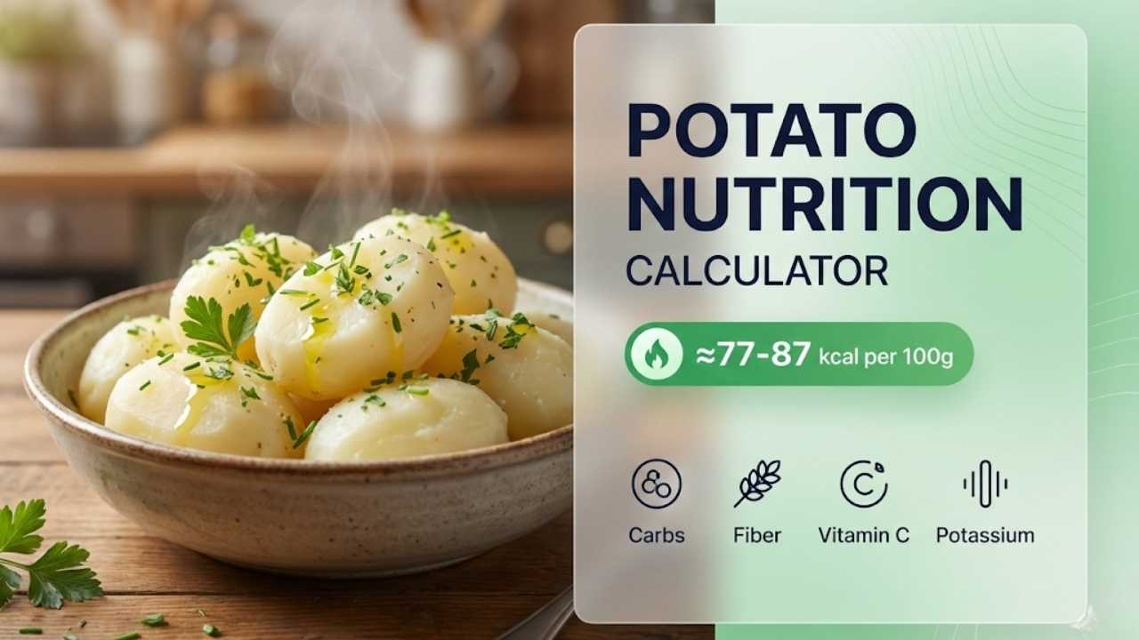 Potato Calories & Nutrition Calculator - Per Serving, 100g, Custom ...
